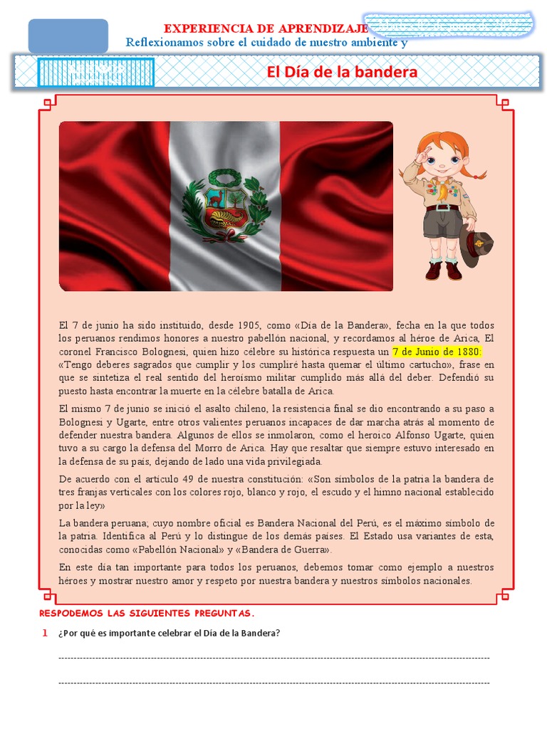 D2 A2 LEEMOS JUNTOS El Día de La Bandera | PDF | Los símbolos ...