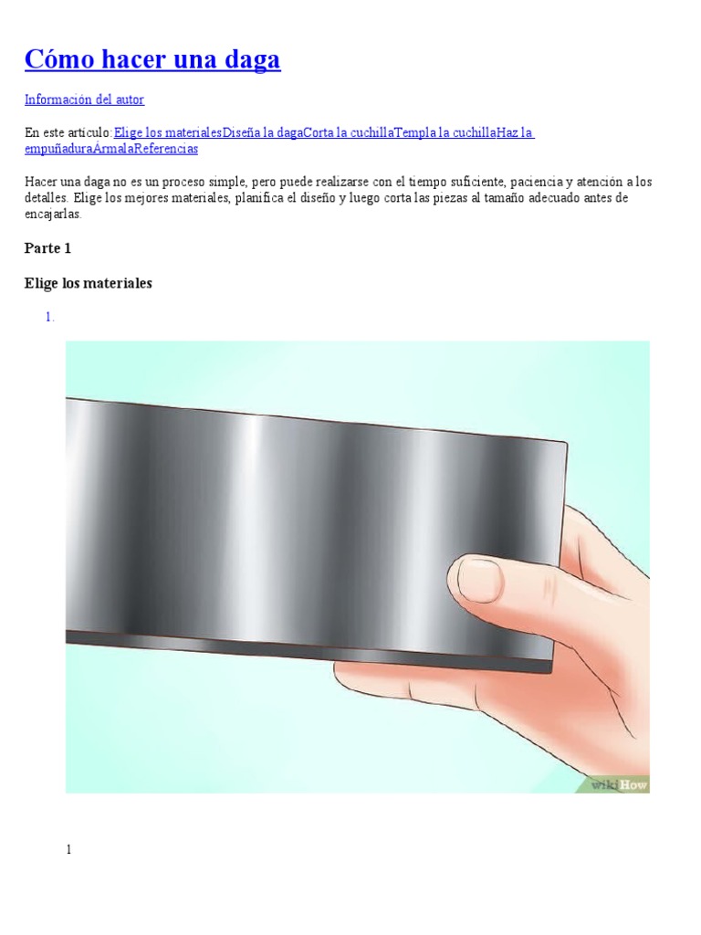Cómo hacer una daga paso a paso | PDF | Acero | Rieles