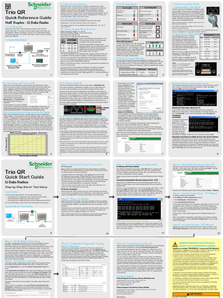 MIQR150UGUIDE-Trio QR Quick Start Guide-2020-11-05 | PDF | Radio | Ip ...