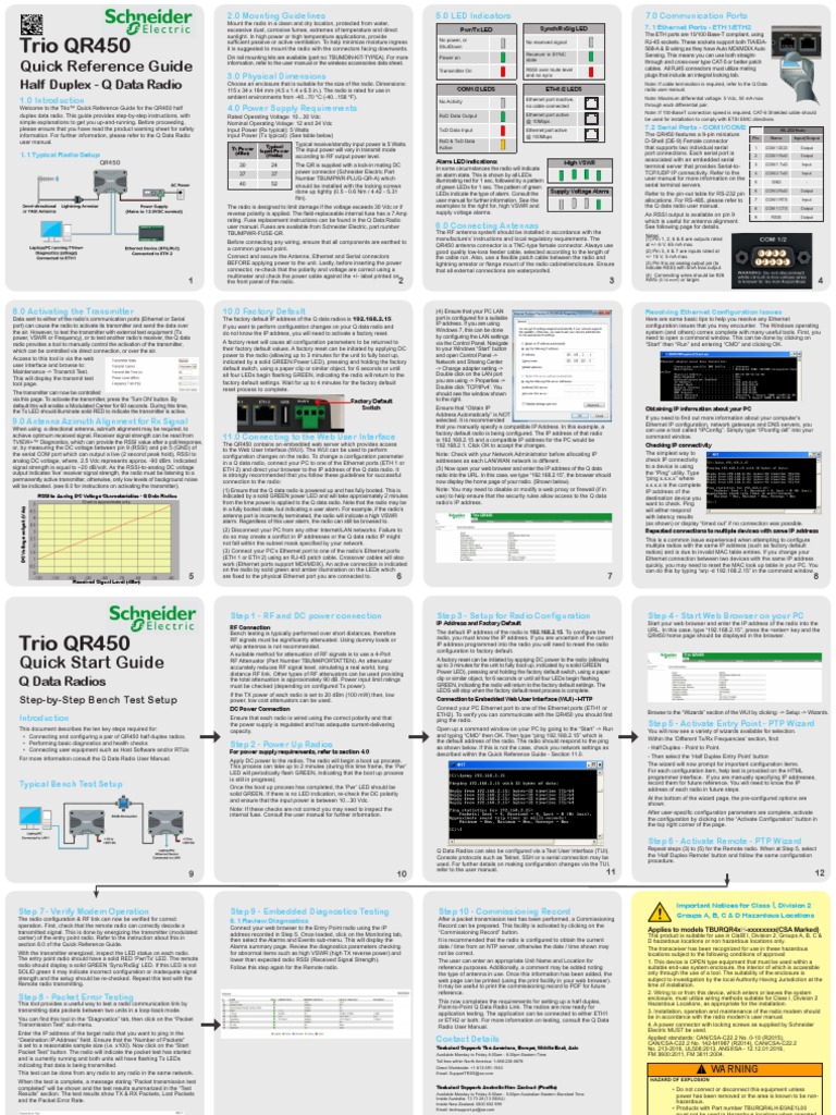 MIQR450UGUIDE-Trio QR450 Quick Start Guide (Gen 1) - 2020!11!05 | PDF ...