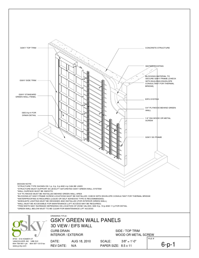 GSKY Green Wall Construction Details | PDF