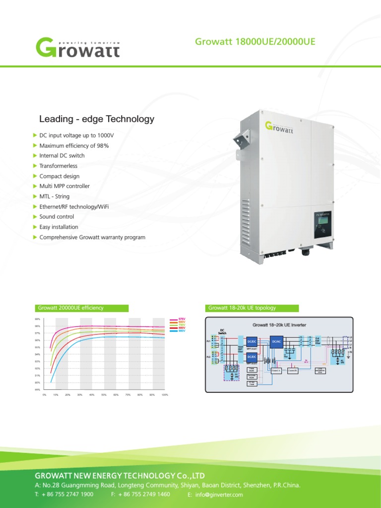 GROWATT Technical Specifications | PDF | Alternating Current | Mains ...