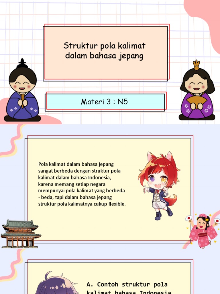 Pola Kalimat Bahasa Jepang N5 | PDF