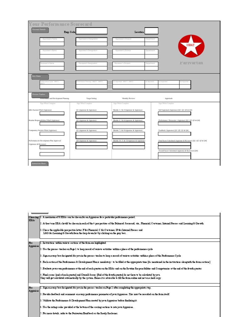 PMS Appraisal Form Instructions | PDF | Performance Appraisal | Business