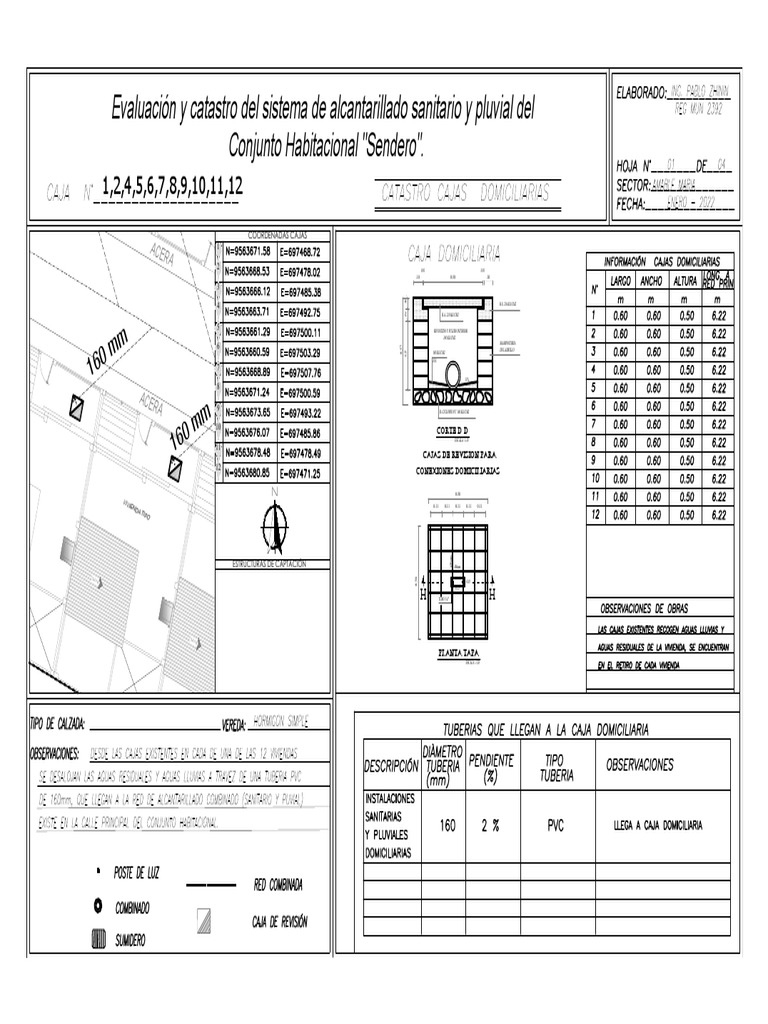 CATASTRO AASS CIUDADELA SENDERO-Model | PDF | Suministro de agua | Alcantarillado