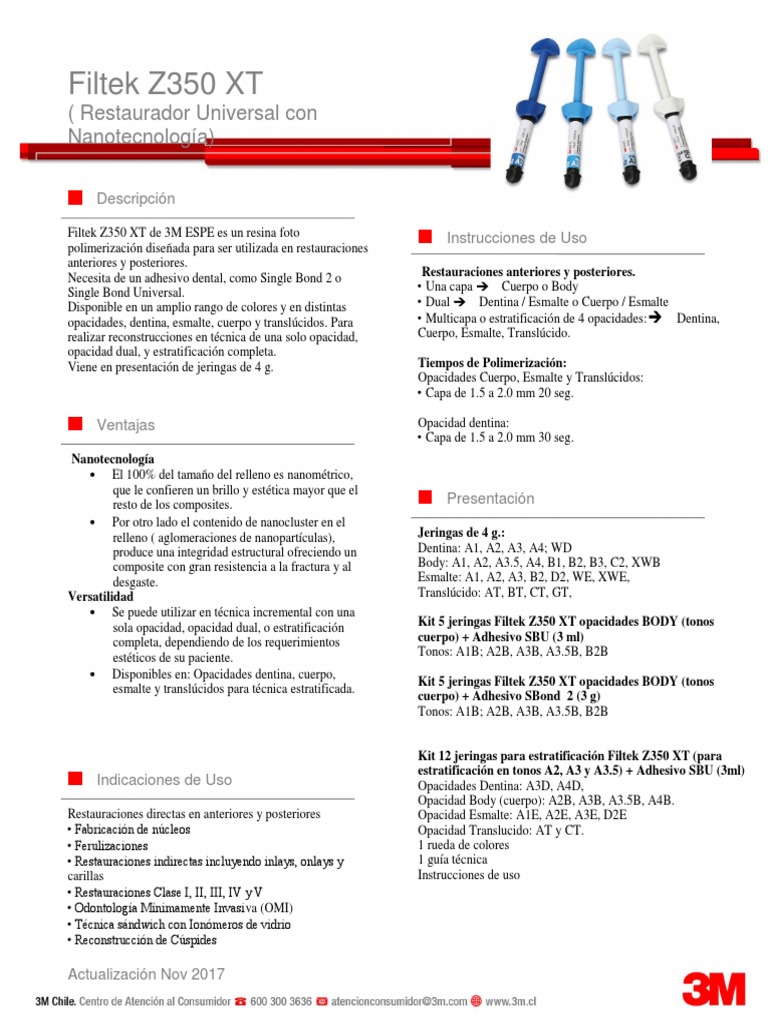 Filtek Z350 XT: Un resina compuesta universal con nanotecnología para ...