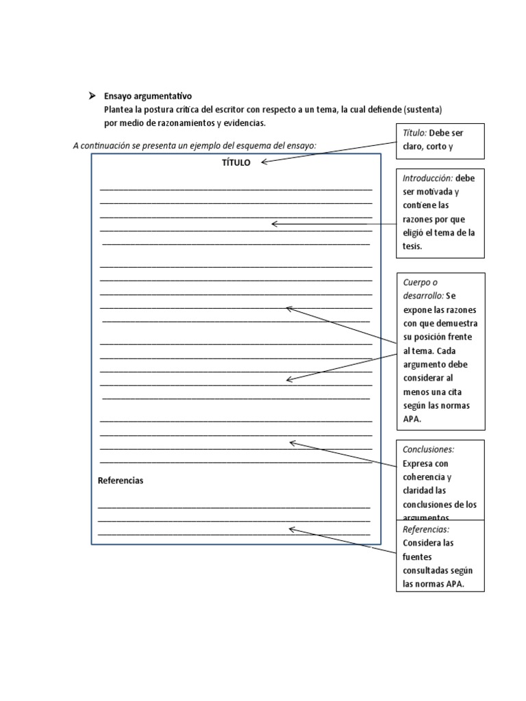 Esquema Ensayo | PDF | Ensayos