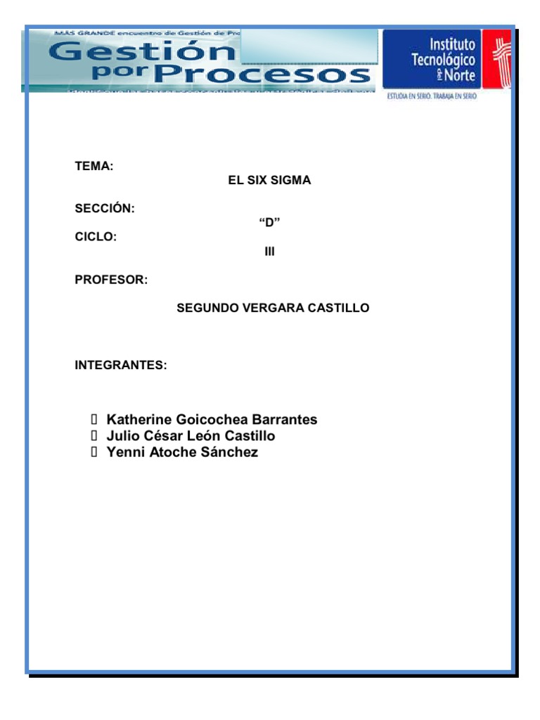 Informe de Seis Sigma Corregido | PDF | Distribución normal | Six Sigma