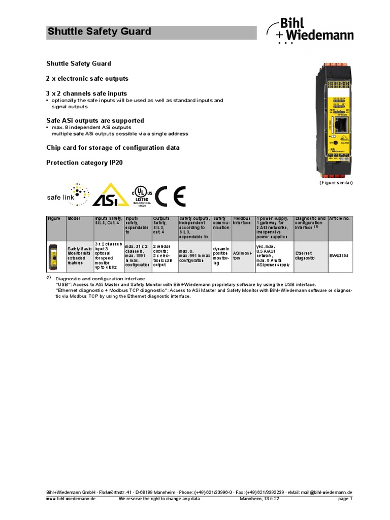 Shuttle Safety Guard 2 X Electronic Safe Outputs 3 X 2 Channels Safe ...
