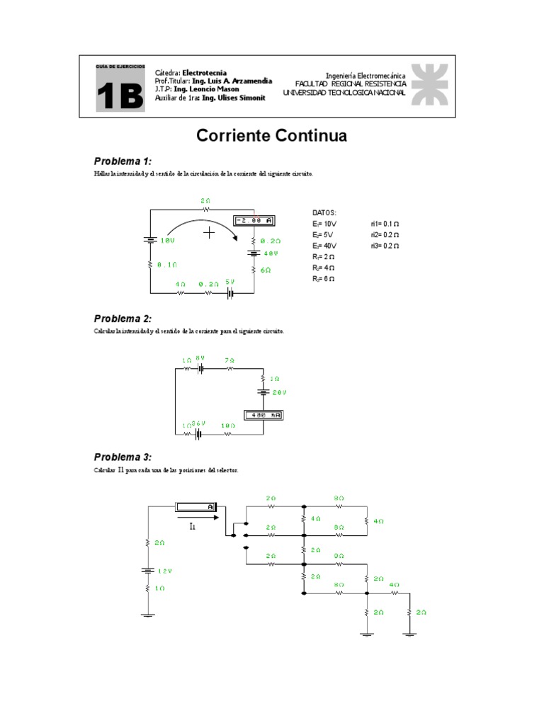 Diagrama De Corriente Continua Para Abrir Circuito 1.b. Circ