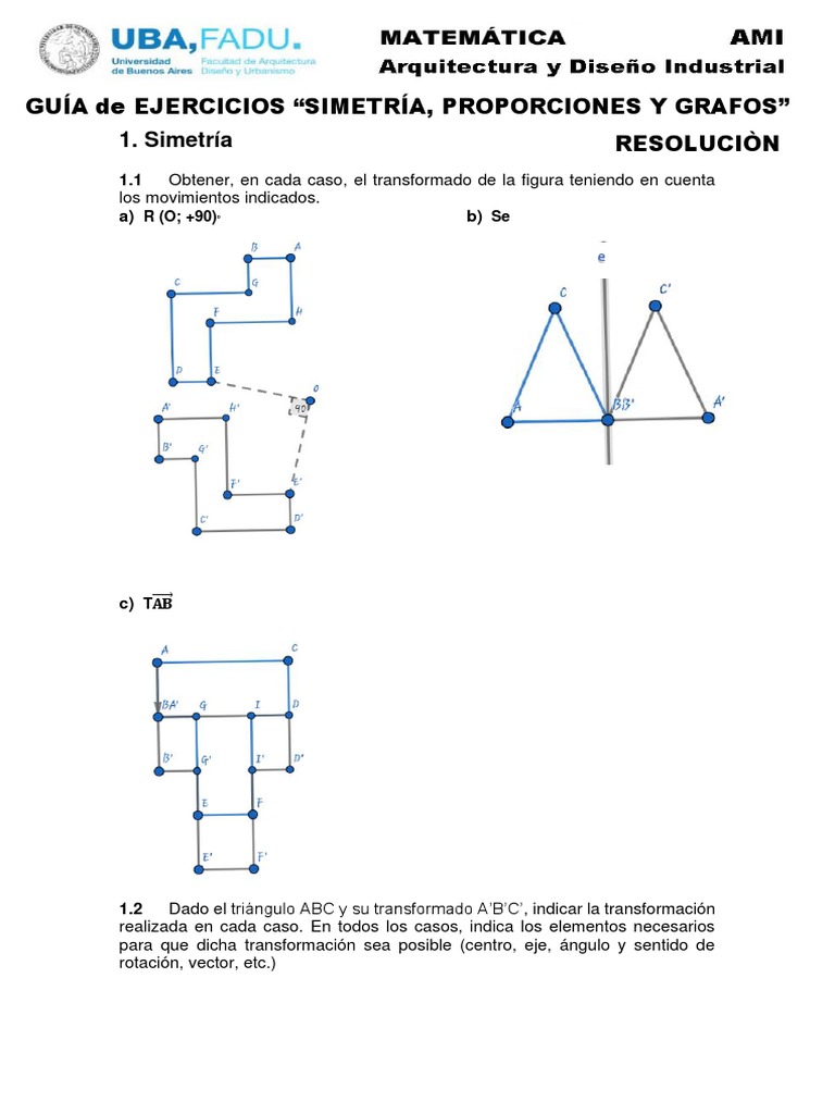 Guia Resuelta de Simetria y Grafos Ami Verano | PDF | Vértice (teoría de grafos) | Triángulo