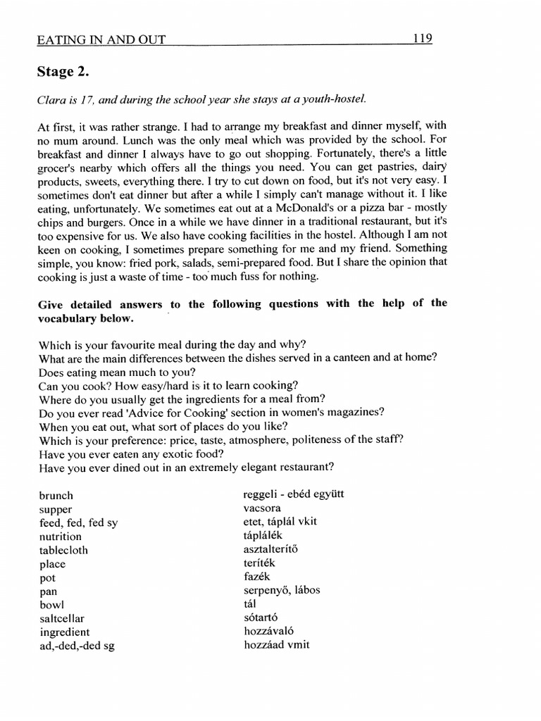 Eating in and Out | PDF