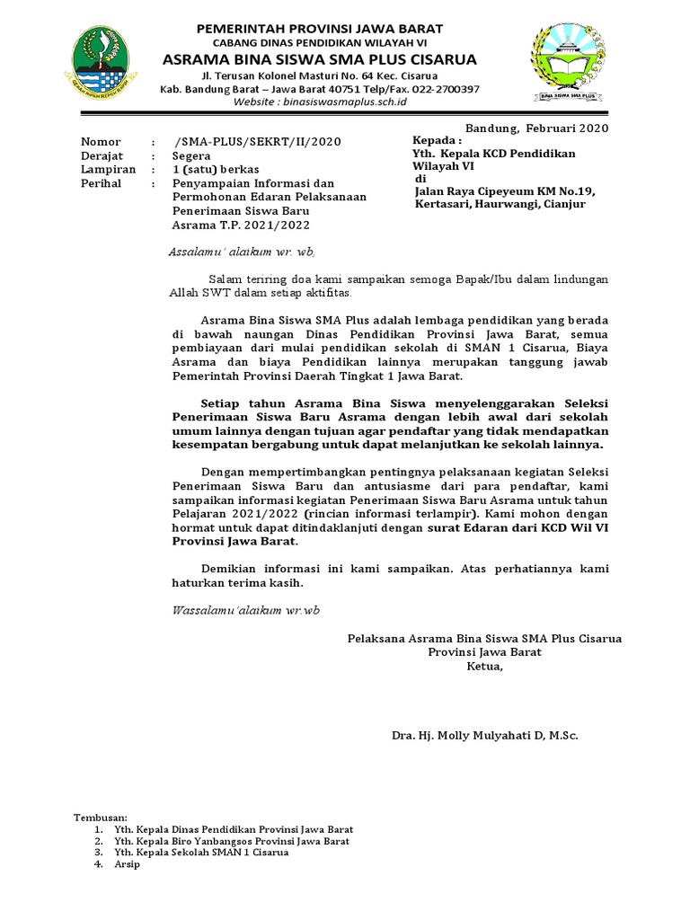 Surat Pengantar PSB Untuk KCD | PDF