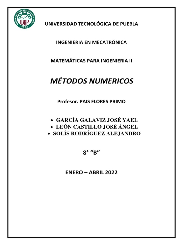 Metodos Numericos | PDF | Análisis numérico | Ecuaciones diferenciales