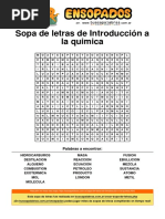 Sopa de Letras: Conceptos de Química | PDF