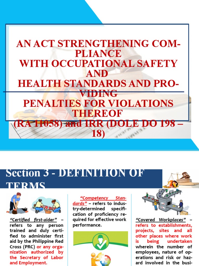 DOLE - Department Order 198-18 | PDF | Occupational Safety And Health ...