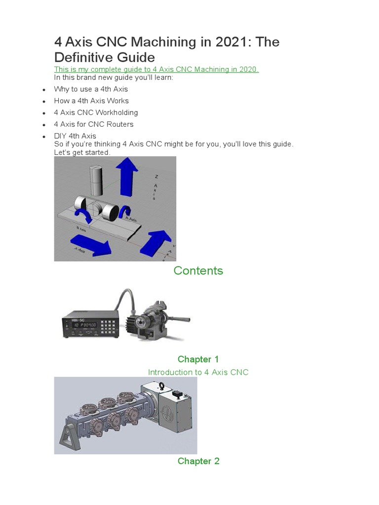 4 Axis CNC Machining | PDF | Numerical Control | Machining