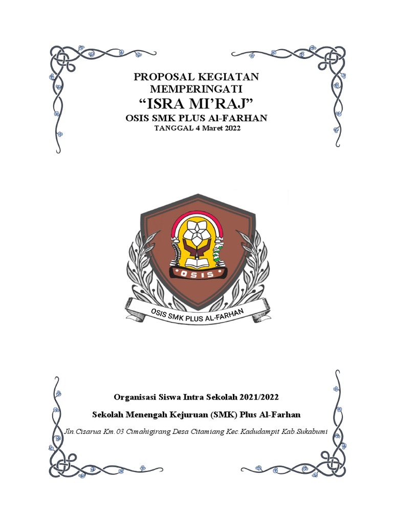Proposal Kegiatan Isra Mi'raj 1443 H | PDF