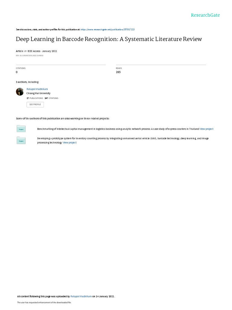 Deep Learning in Barcode Recognition: A Systematic Literature Review ...