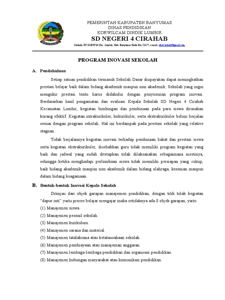 Map VI.18 Program Inovasi Sekolah Ok | PDF