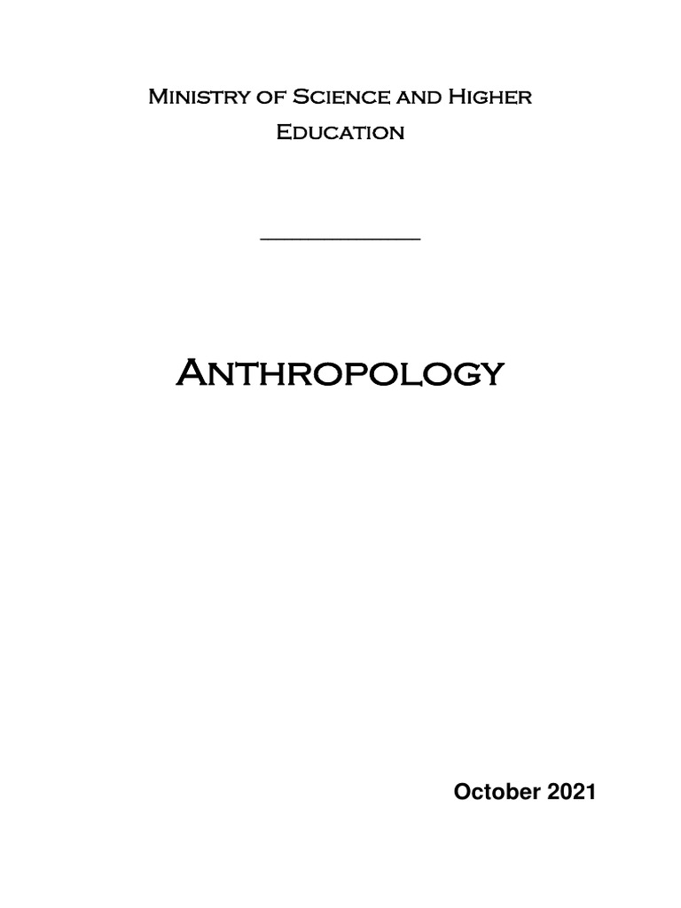 Freshman Anthropology Anth 1012 Module For Students Of Hlis Of Ethiopia