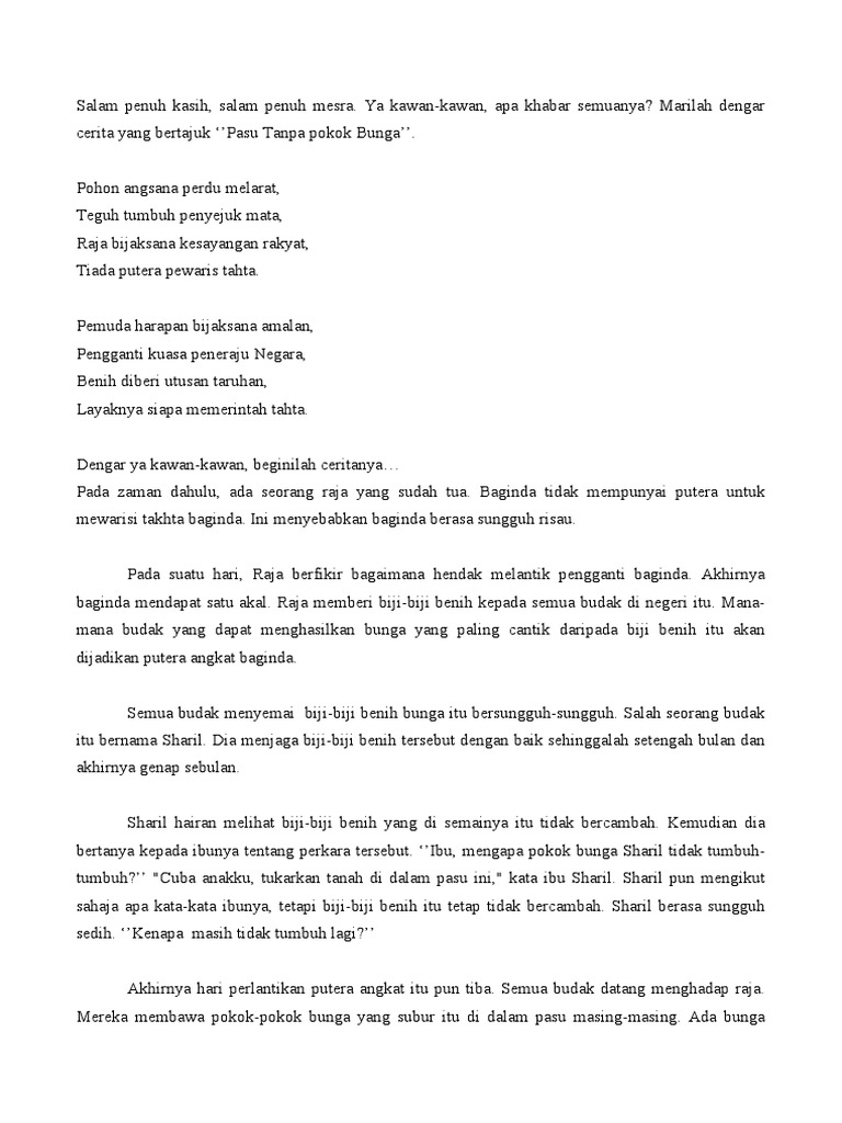 Pasu Tanpa Pokok Bunga | PDF