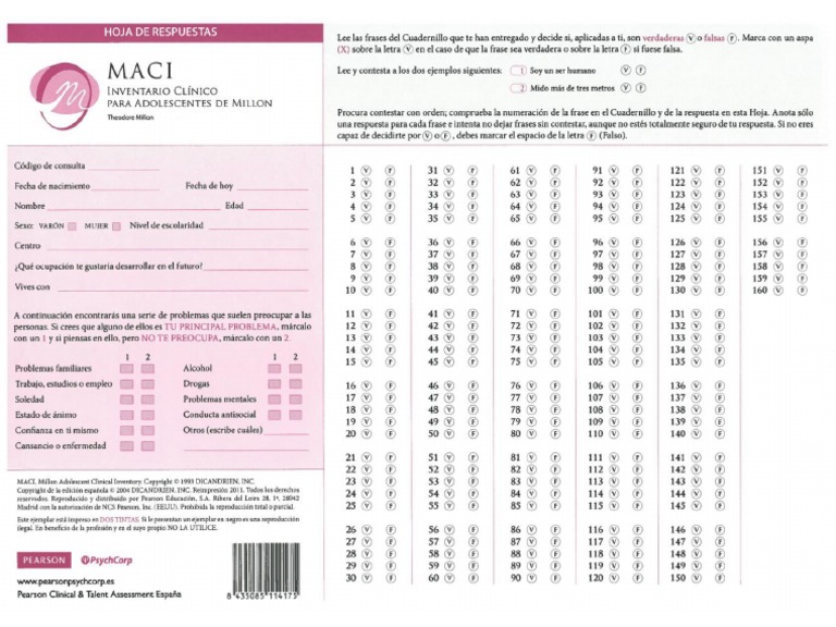 MACI Hoja de Respuestas (2) | PDF