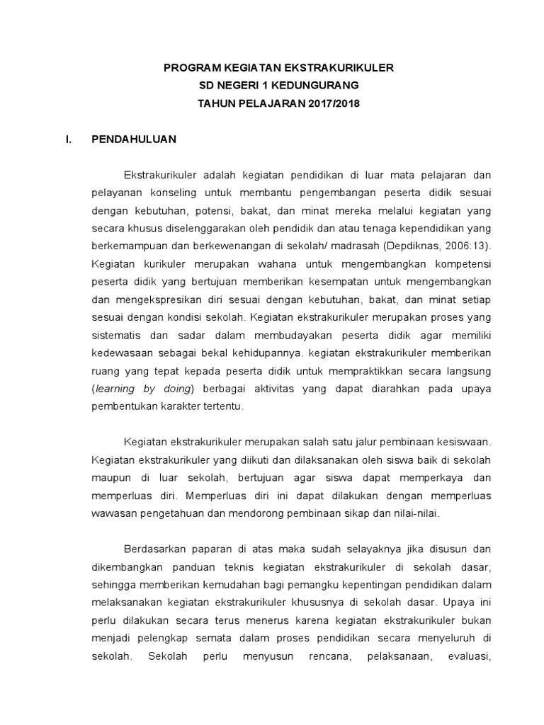 Program Kegiatan Ekskul Fix | PDF
