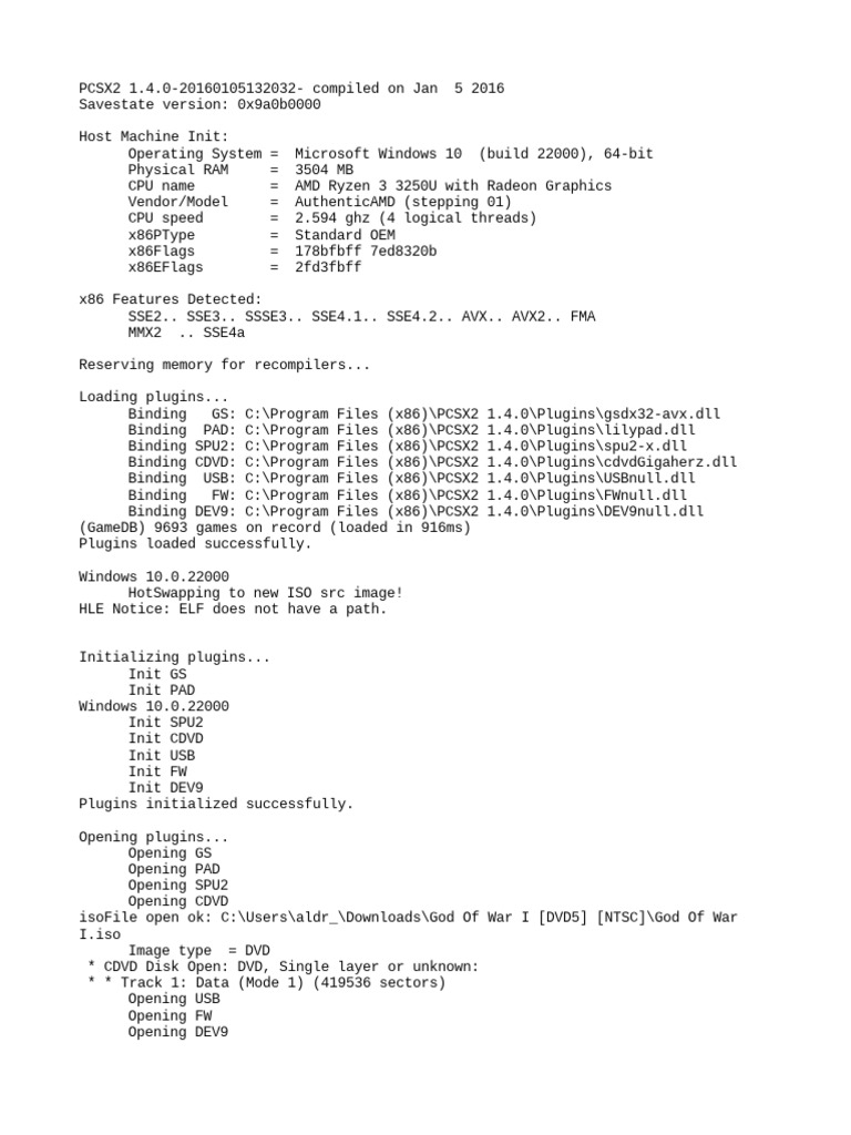 Emu Log | PDF | Booting | Bios