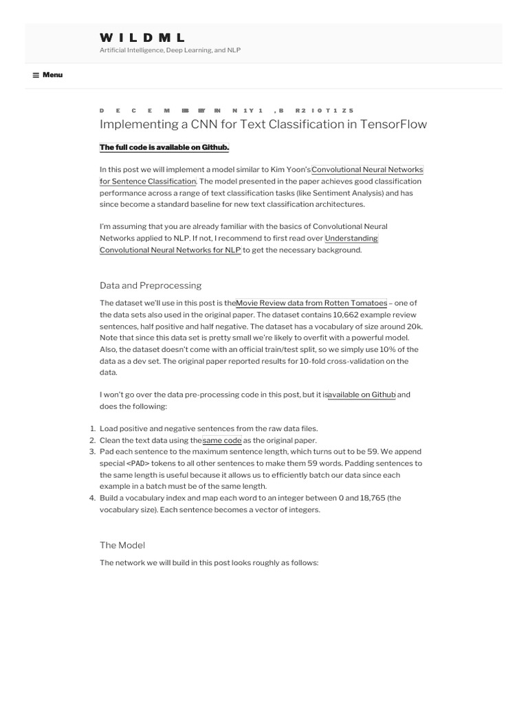 CNN Text Classification | PDF | Cybernetics | Computing