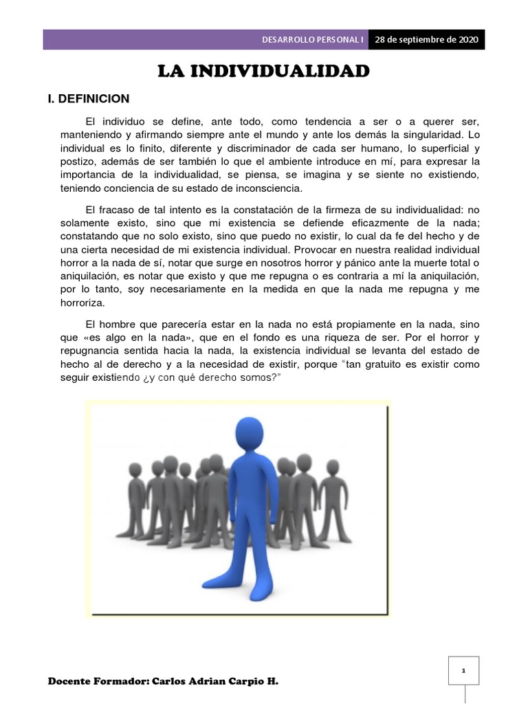 Desarrollo personal y formación de la individualidad | PDF | Método de ...