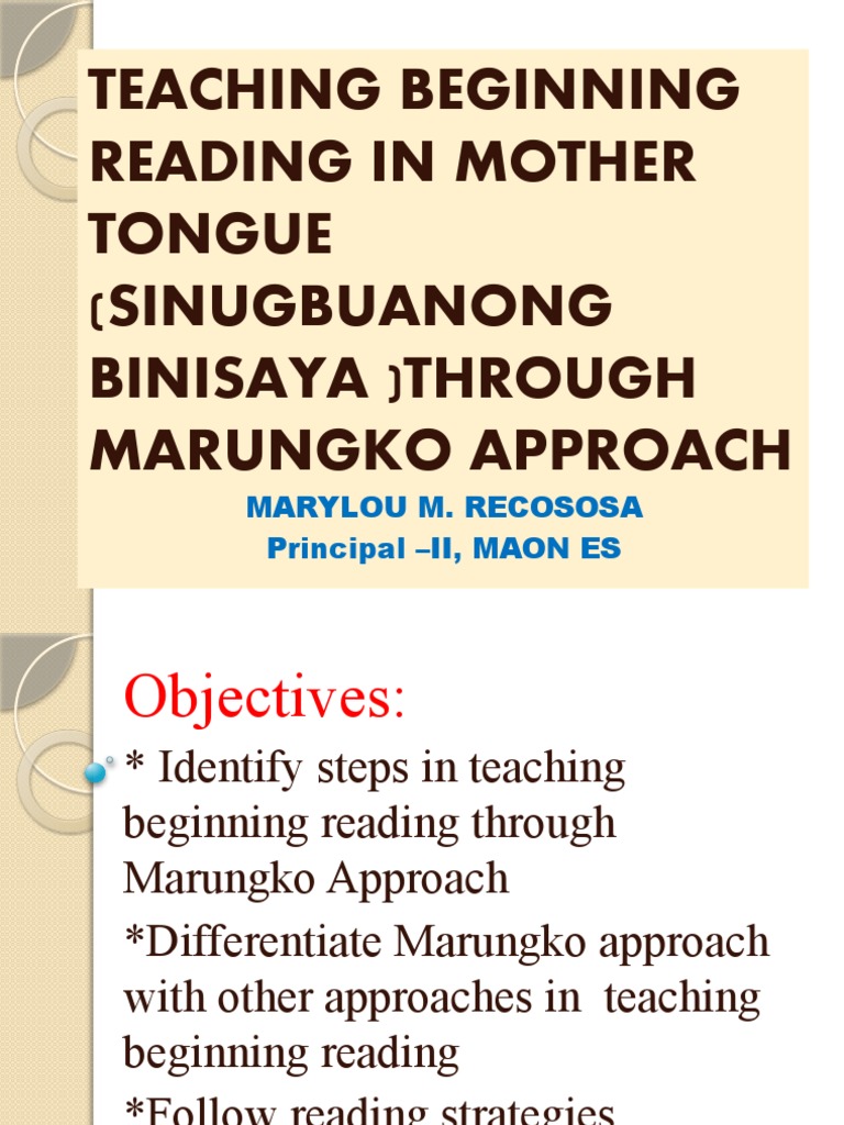 Marungko Approach Facilitation | PDF | Cognition | Applied Linguistics