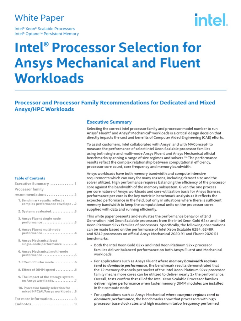 Ansys Benchmarking White Paper | PDF | Solid State Drive | Multi Core Processor