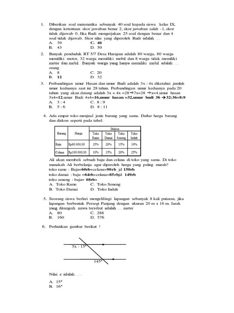 Kisi Kisi Soal US SMP | PDF | Metode & Bahan Ajar
