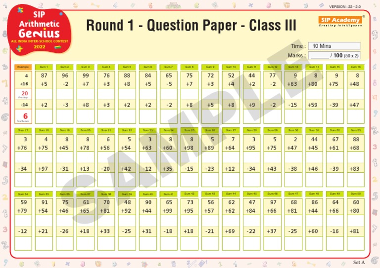 Sip contest round 2 for 3rd std | PDF