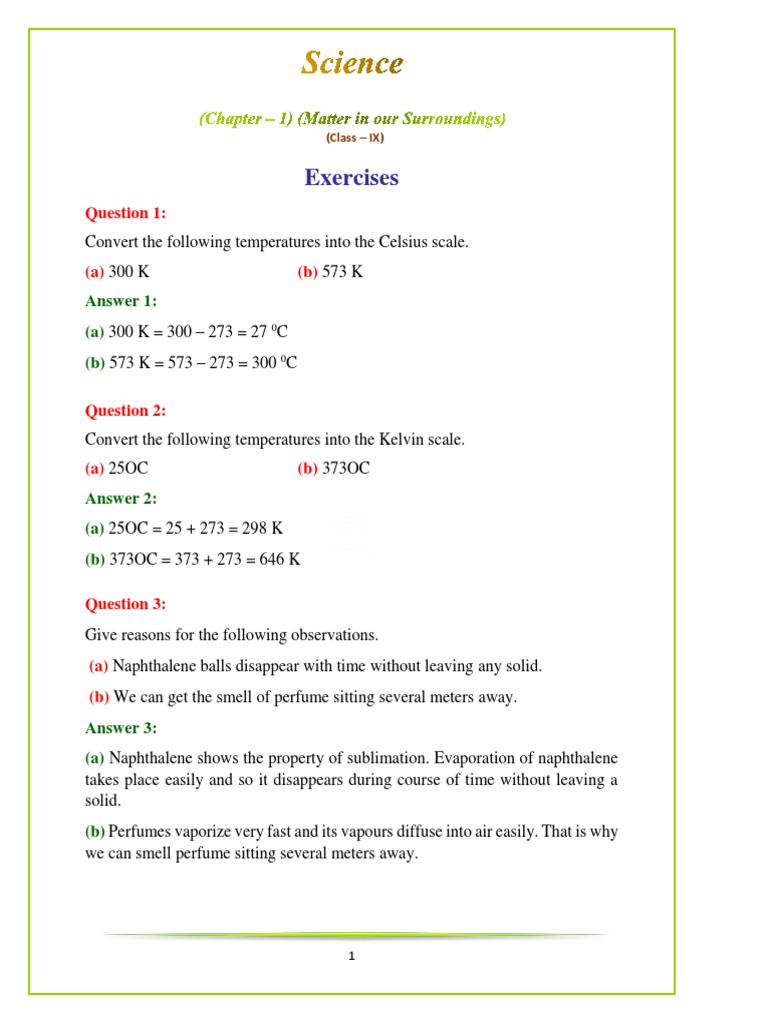 Chap 1 - Textbook Question Answer | PDF | Gases | Latent Heat