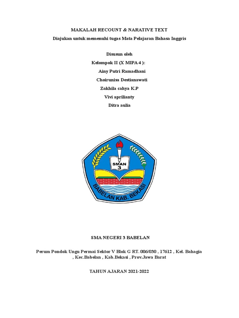 Makalah Recount & Narative Text | PDF