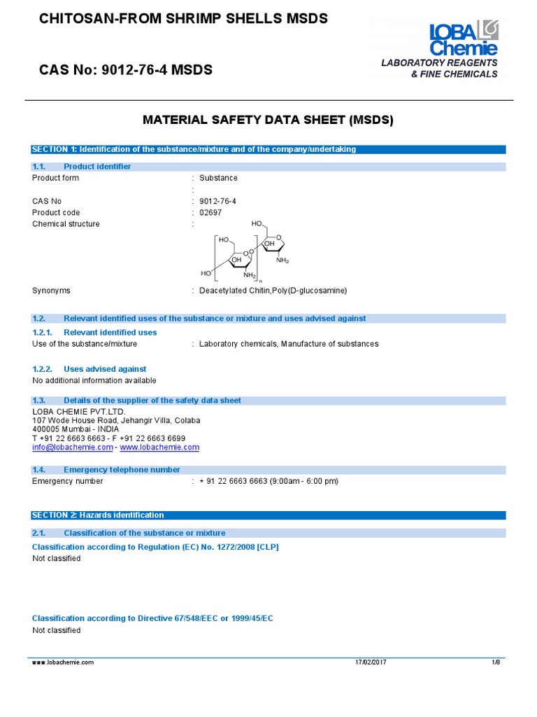 Material Safety Data Sheet (MSDS) : SECTION 1: Identification of The ...