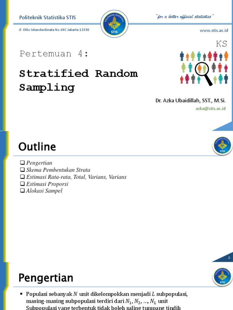 Pertemuan 4 Stratified Random Sample | PDF