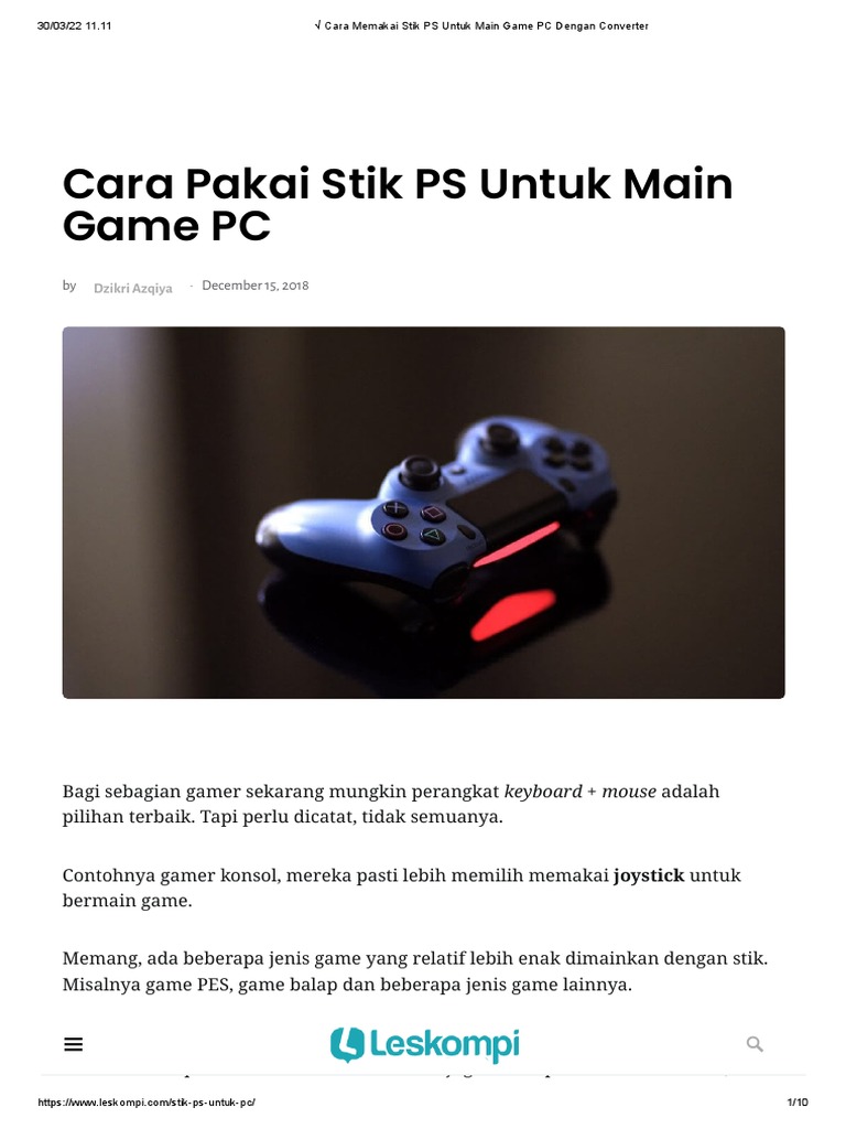Cara Memakai Stik PS Untuk Main Game PC Dengan Converter | PDF