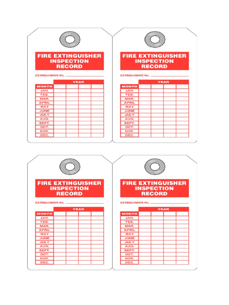 Fire Extinguisher Inspection Card | PDF