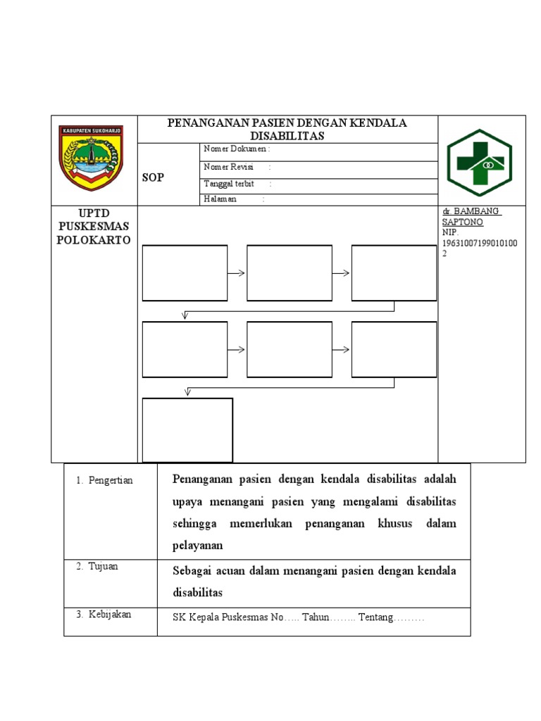 SOP Pelayanan Disabilitas di Puskesmas | PDF