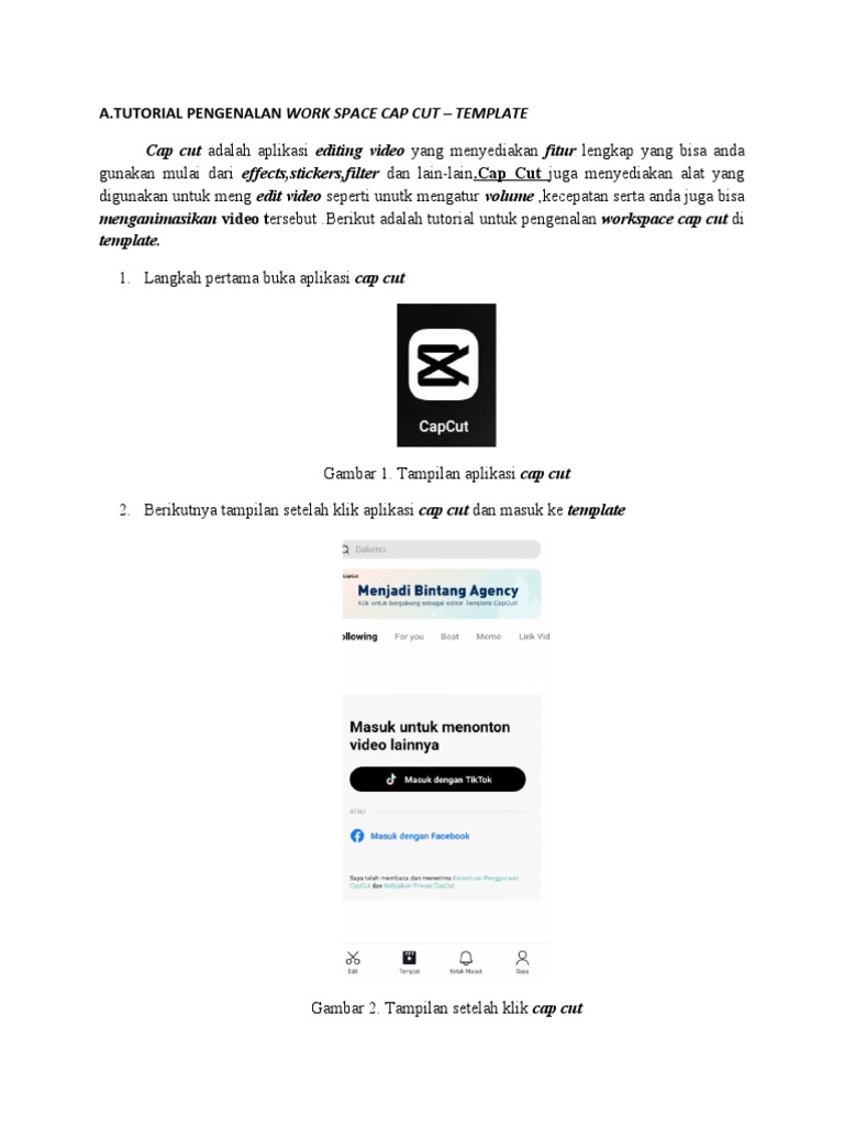 TUTORIAL PENGENALAN WORK SPACE CAP CUT Icaaa | PDF