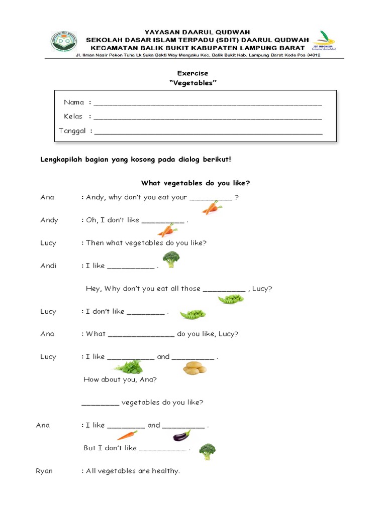 Exercise Vegetables | PDF | Self-Improvement