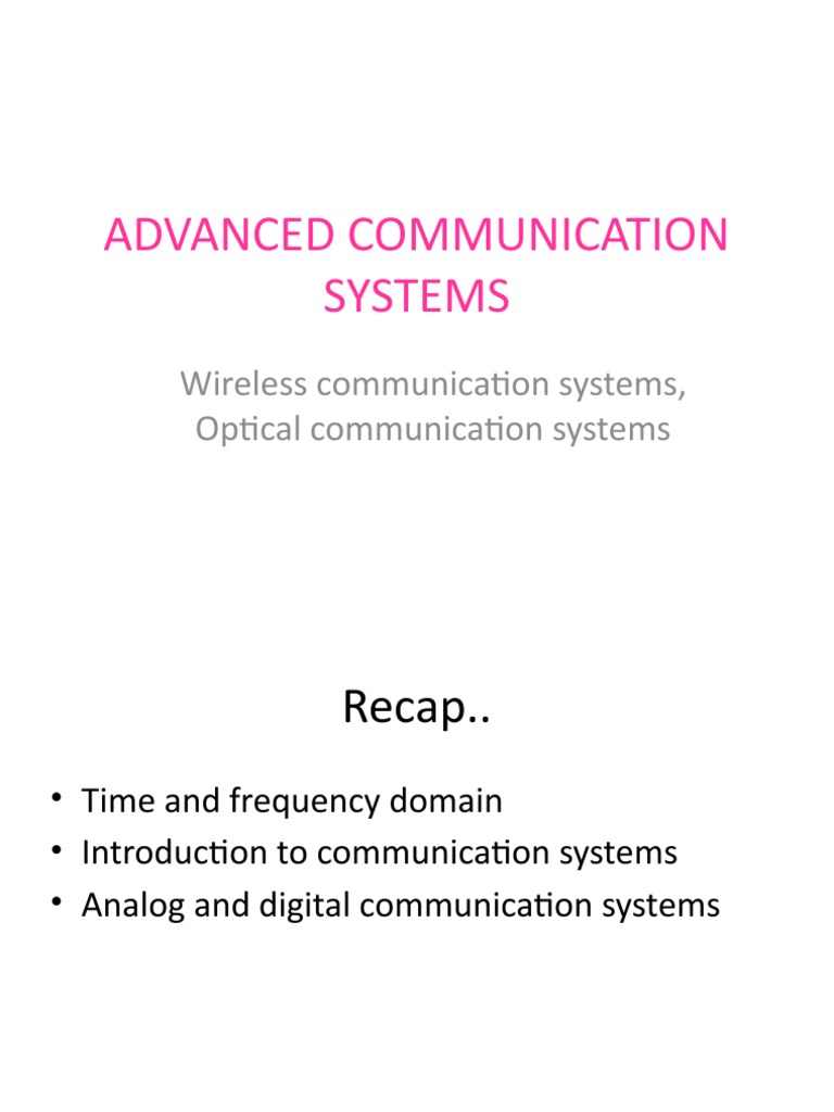 Advanced Wireless and Optical Systems | PDF | Optical Fiber | Radio