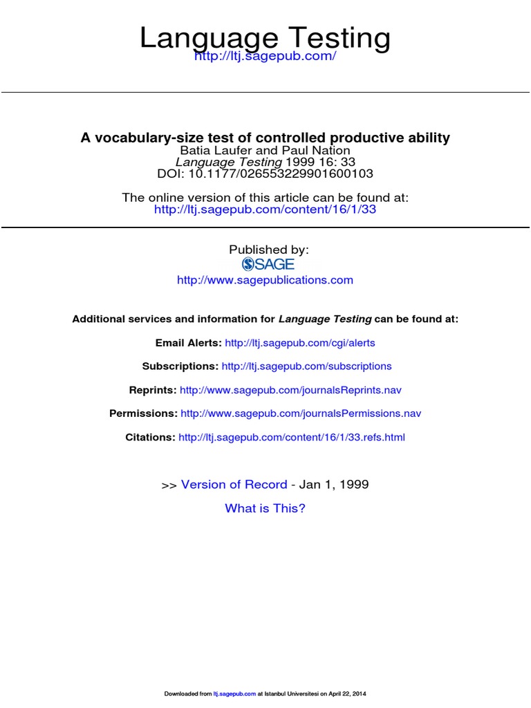 A Vocabulary-Size Test of Controlled Productive Ability - Laufer ...