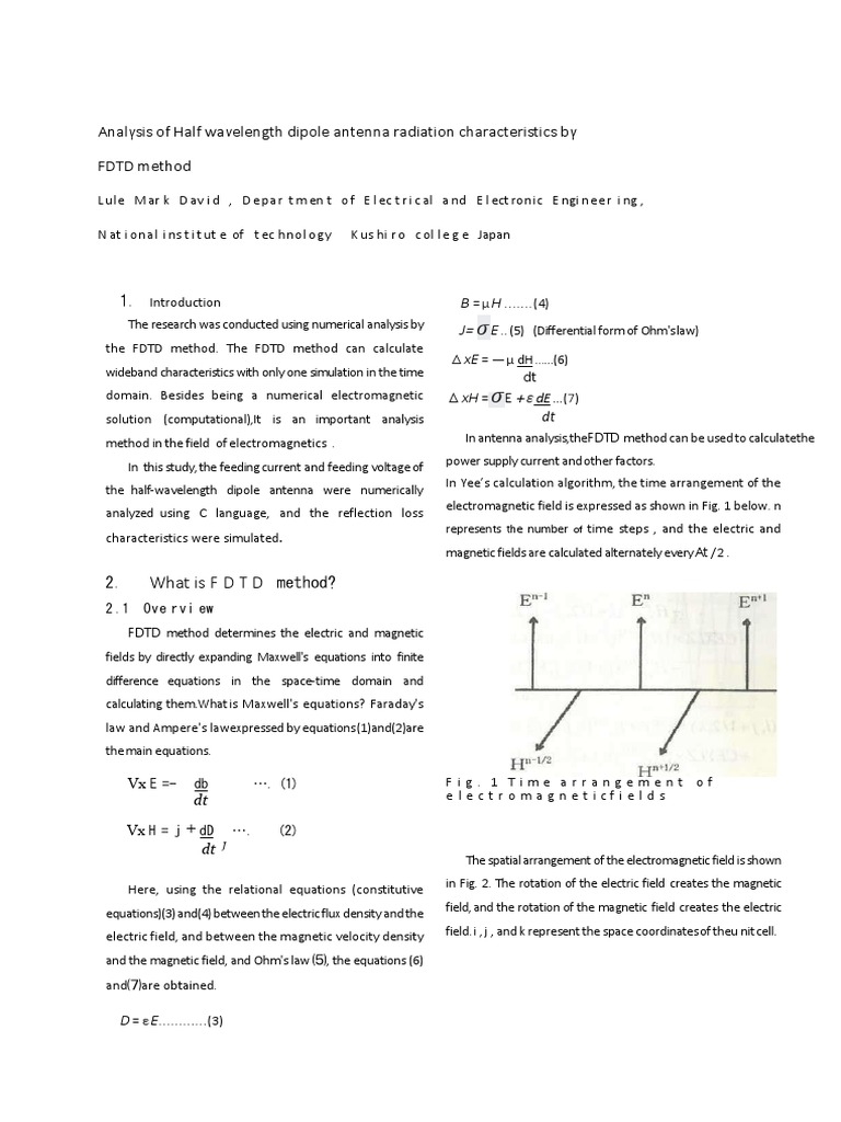 Analysis of Half Wave Length Dipole Antenna Radiation Characteristics ...