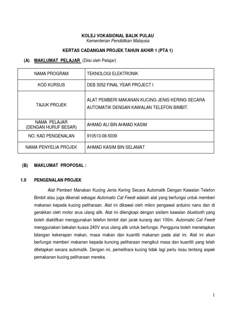 Format Kertas Cadangan KVBP 2021 | PDF