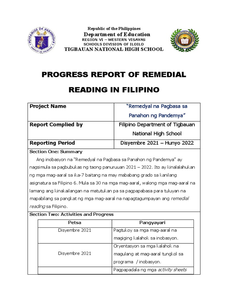 Progress Report | PDF