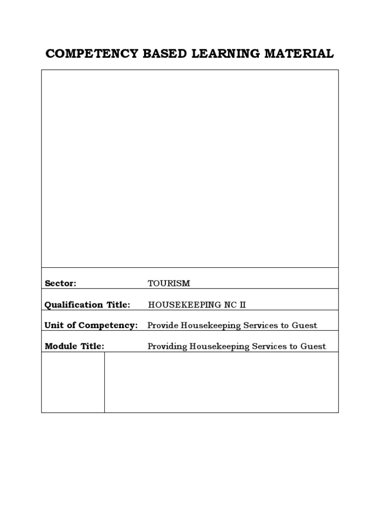 04 CBLM Core Competency 1 - HSK Ncii | Download Free PDF | Vacuum Cleaner | Housekeeping